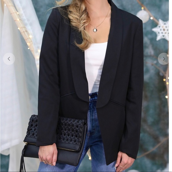 ShopEvelynne | Jackets & Coats | Fabulous Black Open Blazer With ...
